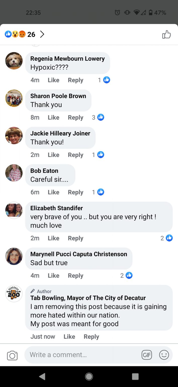 Decatur Mayor Tab Bowling Says Trump Not Fit For Office | Bama Politics